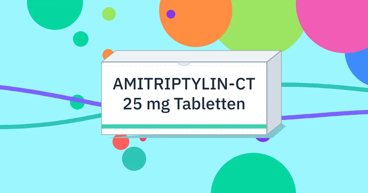Symbolbild: Packung mit der Aufschrift AMITRIPTYLIN-CT 25 mg Tabletten (PZN 03393796) – Verfügbarkeit und Bezug in Apotheken in Frankfurt am Main