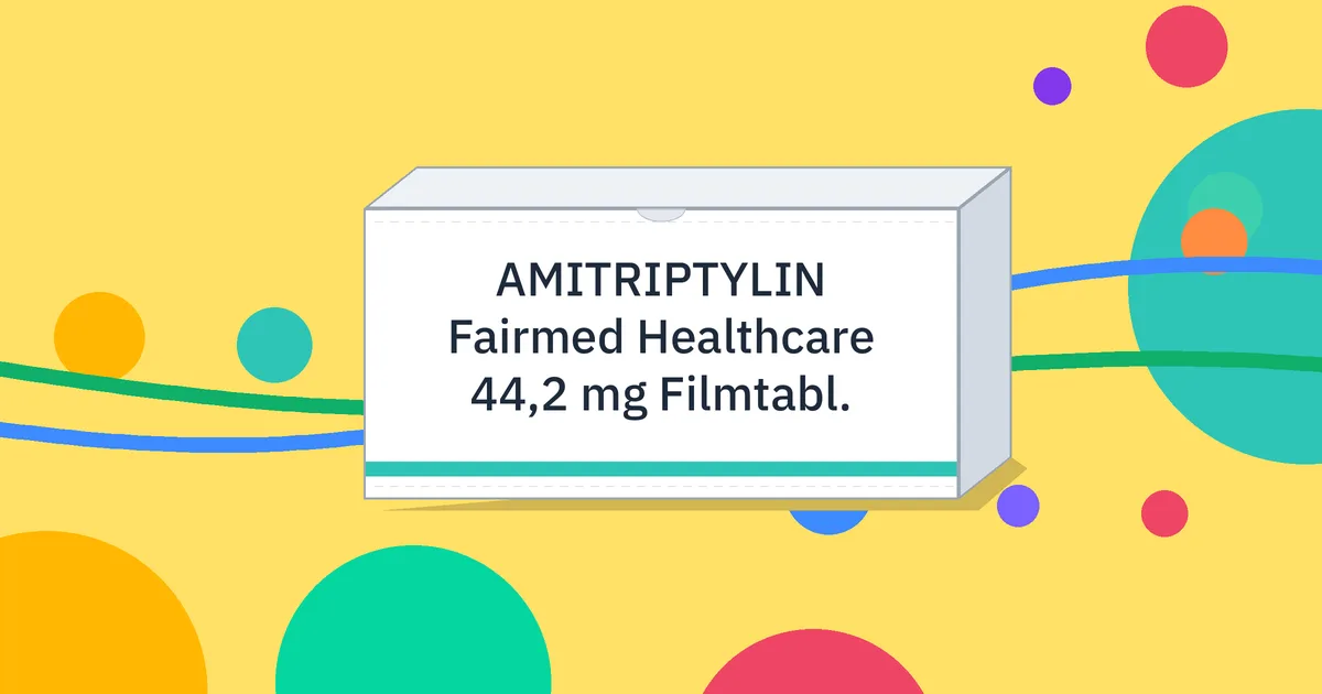 Symbolbild: Packung mit der Aufschrift AMITRIPTYLIN Fairmed Healthcare 44,2 mg Filmtabl. (PZN 16564615) – Verfügbarkeit und Bezug in Apotheken in Frankfurt am Main