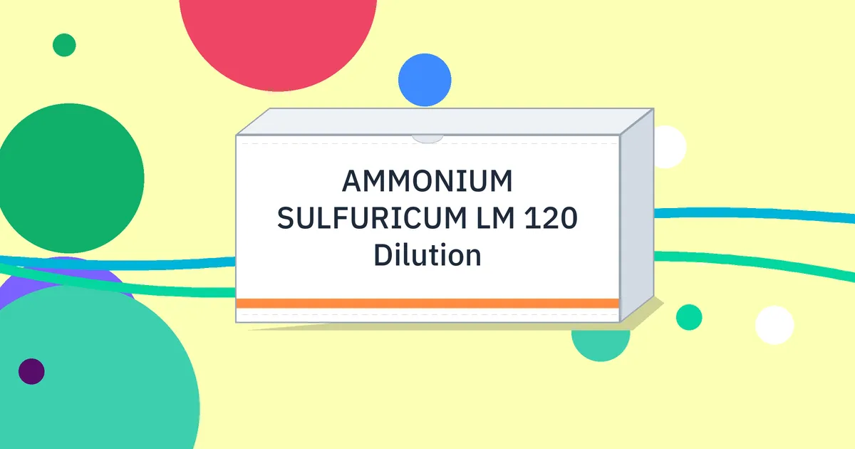 Symbolbild: Packung mit der Aufschrift AMMONIUM SULFURICUM LM 120 Dilution (PZN 13323526) – Verfügbarkeit und Bezug in Apotheken in Frankfurt am Main