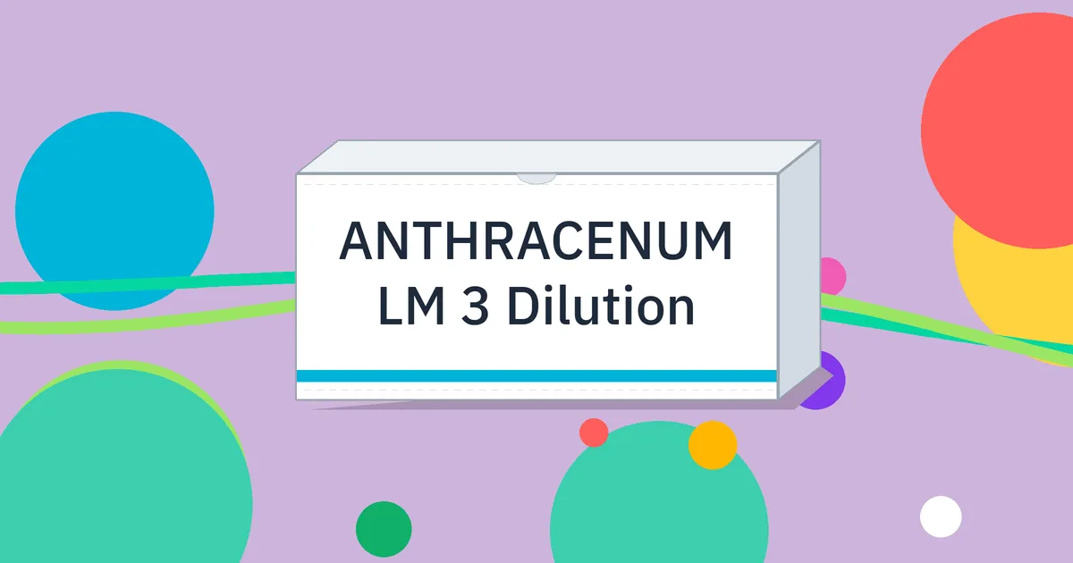 Symbolbild: Packung mit der Aufschrift ANTHRACENUM LM 3 Dilution (PZN 13370170) – Verfügbarkeit und Bezug in Apotheken in Frankfurt am Main