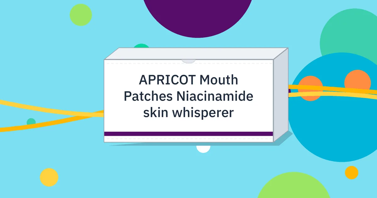 Symbolbild: Packung mit der Aufschrift APRICOT Mouth Patches Niacinamide skin whisperer (PZN 19895904) – Verfügbarkeit und Bezug in Apotheken in Frankfurt am Main