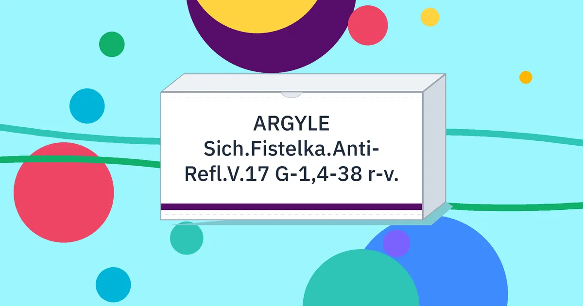 Symbolbild: Packung mit der Aufschrift ARGYLE Sich.Fistelka.Anti-Refl.V.17 G-1,4-38 r-v. (PZN 15741162) – Verfügbarkeit und Bezug in Apotheken in Frankfurt am Main