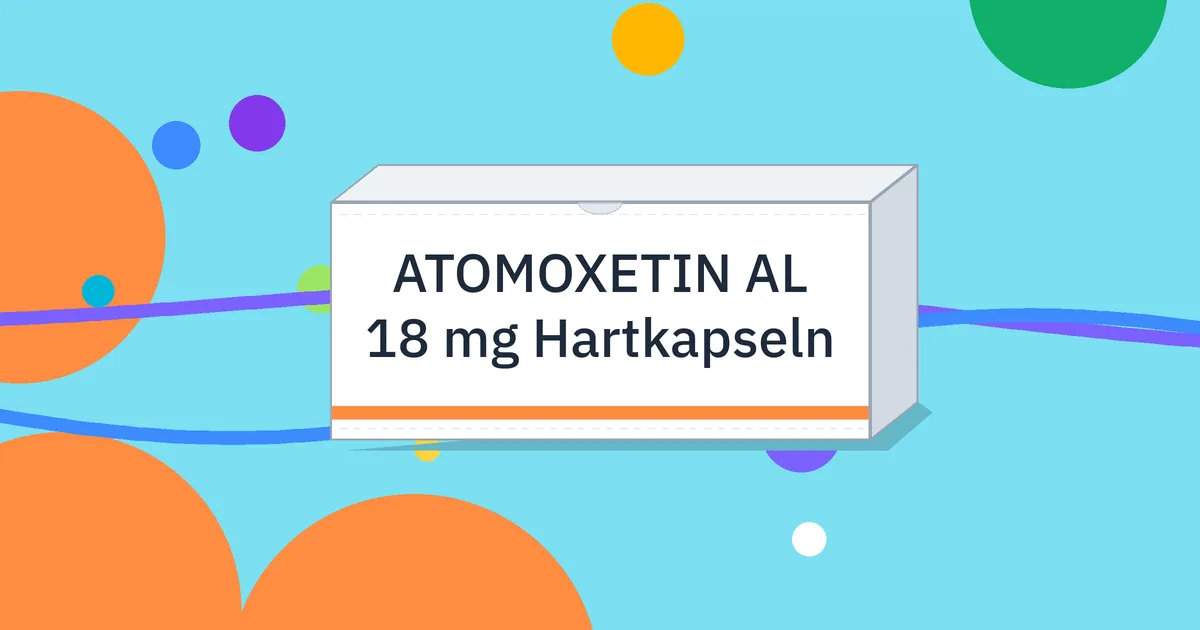Symbolbild: Packung mit der Aufschrift ATOMOXETIN AL 18 mg Hartkapseln (PZN 14373928) – Verfügbarkeit und Bezug in Apotheken in Frankfurt am Main