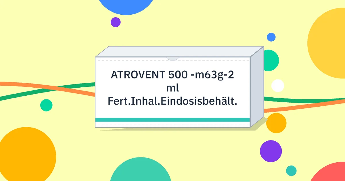 Symbolbild: Packung mit der Aufschrift ATROVENT 500 -m63g-2 ml Fert.Inhal.Eindosisbehält. (PZN 01184611) – Verfügbarkeit und Bezug in Apotheken in Frankfurt am Main