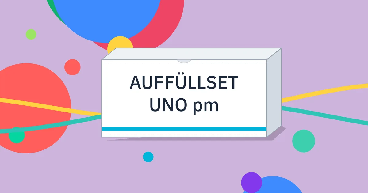 Symbolbild: Packung mit der Aufschrift AUFFÜLLSET UNO pm (PZN 17856082) – Verfügbarkeit und Bezug in Apotheken in Frankfurt am Main