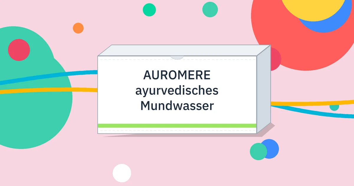 Symbolbild: Packung mit der Aufschrift AUROMERE ayurvedisches Mundwasser (PZN 02411026) – Verfügbarkeit und Bezug in Apotheken in Frankfurt am Main