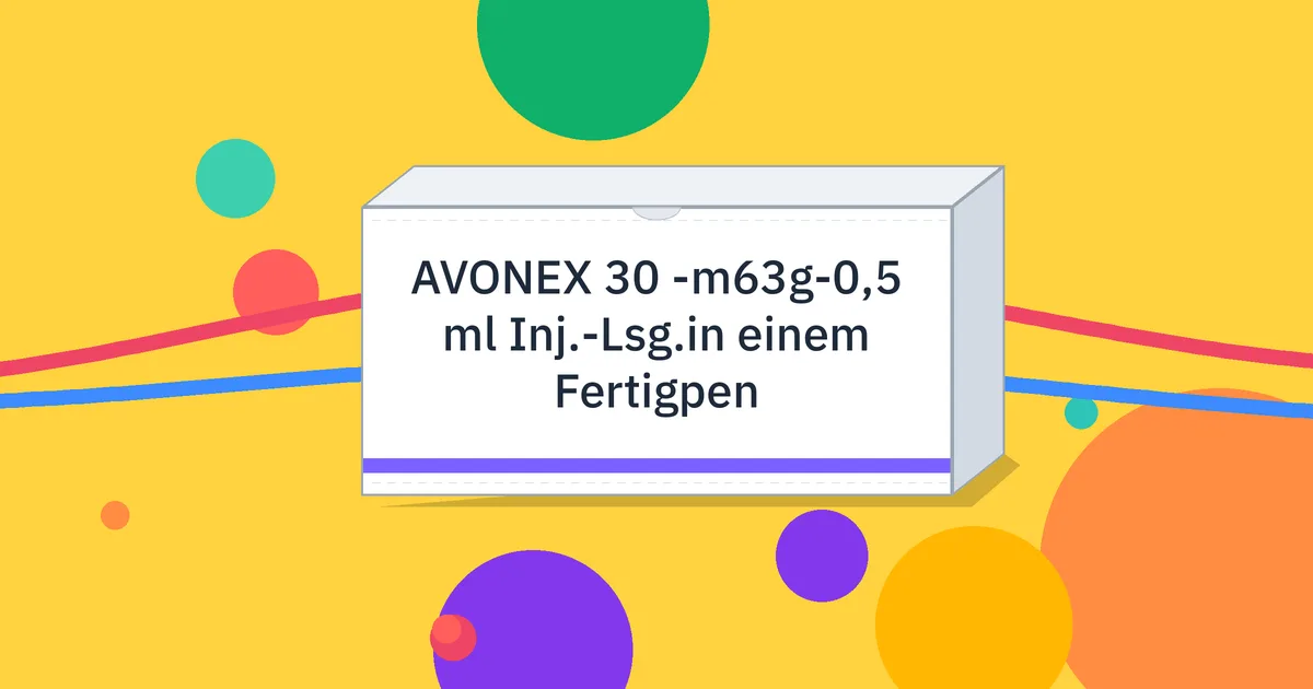 Symbolbild: Packung mit der Aufschrift AVONEX 30 -m63g-0,5 ml Inj.-Lsg.in einem Fertigpen (PZN 09718271) – Verfügbarkeit und Bezug in Apotheken in Frankfurt am Main