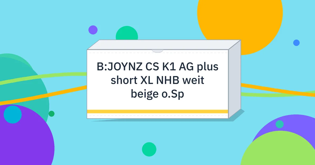 Symbolbild: Packung mit der Aufschrift B:JOYNZ CS K1 AG plus short XL NHB weit beige o.Sp (PZN 20532957) – Verfügbarkeit und Bezug in Apotheken in Frankfurt am Main