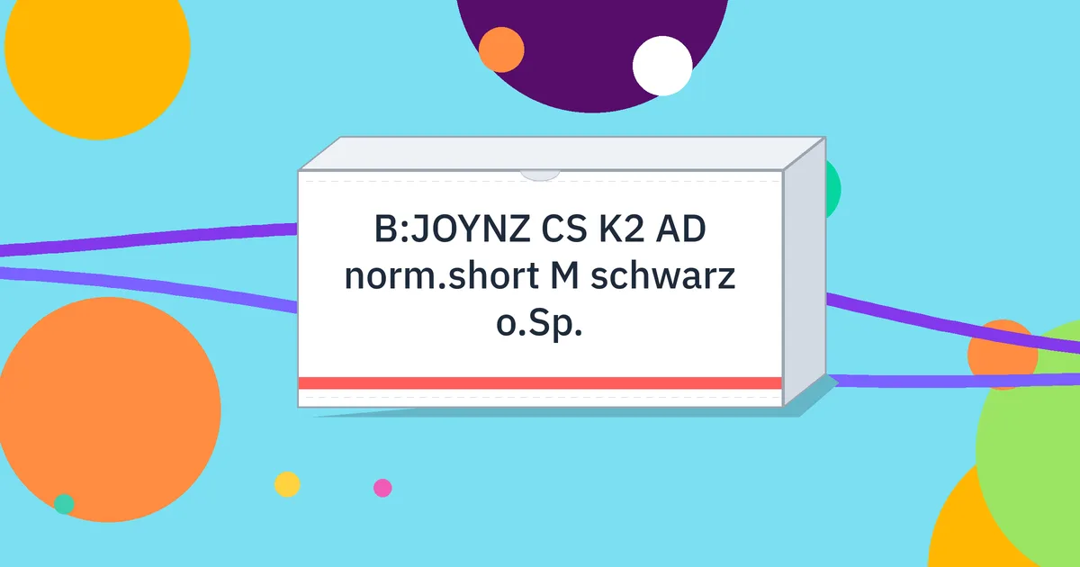 Symbolbild: Packung mit der Aufschrift B:JOYNZ CS K2 AD norm.short M schwarz o.Sp. (PZN 20525727) – Verfügbarkeit und Bezug in Apotheken in Frankfurt am Main