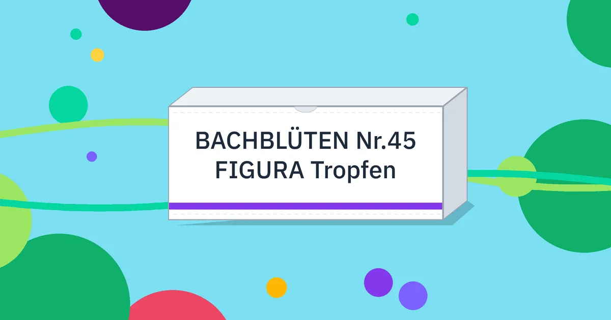 Symbolbild: Packung mit der Aufschrift BACHBLÜTEN Nr.45 FIGURA Tropfen (PZN 19850155) – Verfügbarkeit und Bezug in Apotheken in Frankfurt am Main