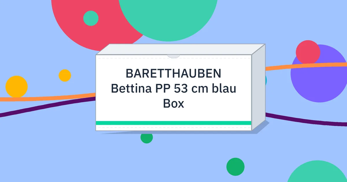 Symbolbild: Packung mit der Aufschrift BARETTHAUBEN Bettina PP 53 cm blau Box (PZN 20607589) – Verfügbarkeit und Bezug in Apotheken in Frankfurt am Main