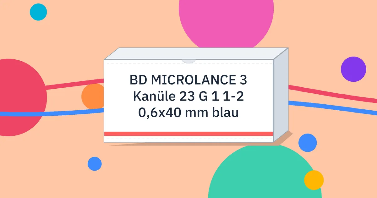 Symbolbild: Packung mit der Aufschrift BD MICROLANCE 3 Kanüle 23 G 1 1-2 0,6x40 mm blau (PZN 18469068) – Verfügbarkeit und Bezug in Apotheken in Frankfurt am Main