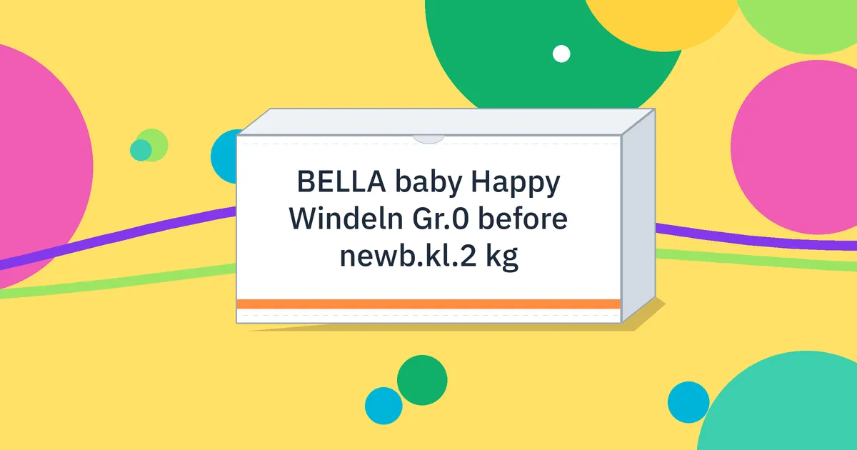 Symbolbild: Packung mit der Aufschrift BELLA baby Happy Windeln Gr.0 before newb.kl.2 kg (PZN 18815837) – Verfügbarkeit und Bezug in Apotheken in Frankfurt am Main