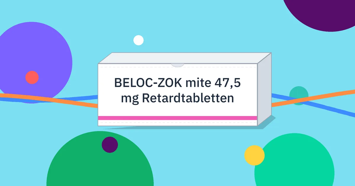 Symbolbild: Packung mit der Aufschrift BELOC-ZOK mite 47,5 mg Retardtabletten (PZN 03879435) – Verfügbarkeit und Bezug in Apotheken in Frankfurt am Main