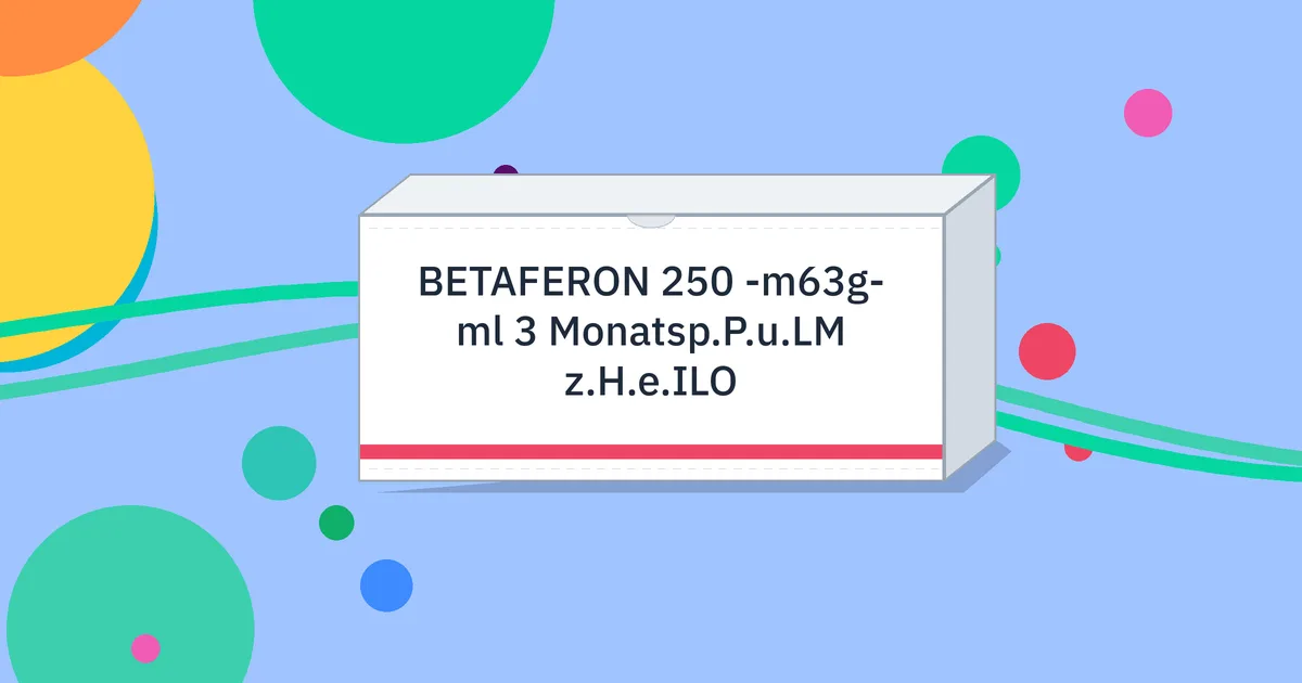 Symbolbild: Packung mit der Aufschrift BETAFERON 250 -m63g-ml 3 Monatsp.P.u.LM z.H.e.ILO (PZN 06467070) – Verfügbarkeit und Bezug in Apotheken in Frankfurt am Main