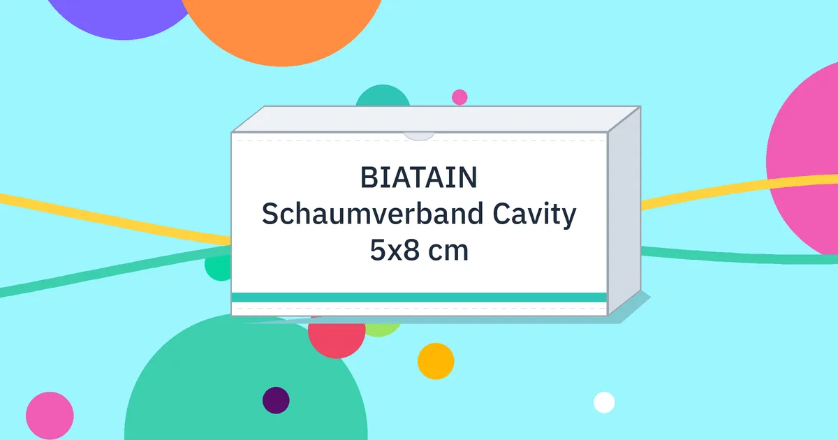 Symbolbild: Packung mit der Aufschrift BIATAIN Schaumverband Cavity 5x8 cm (PZN 11381465) – Verfügbarkeit und Bezug in Apotheken in Frankfurt am Main