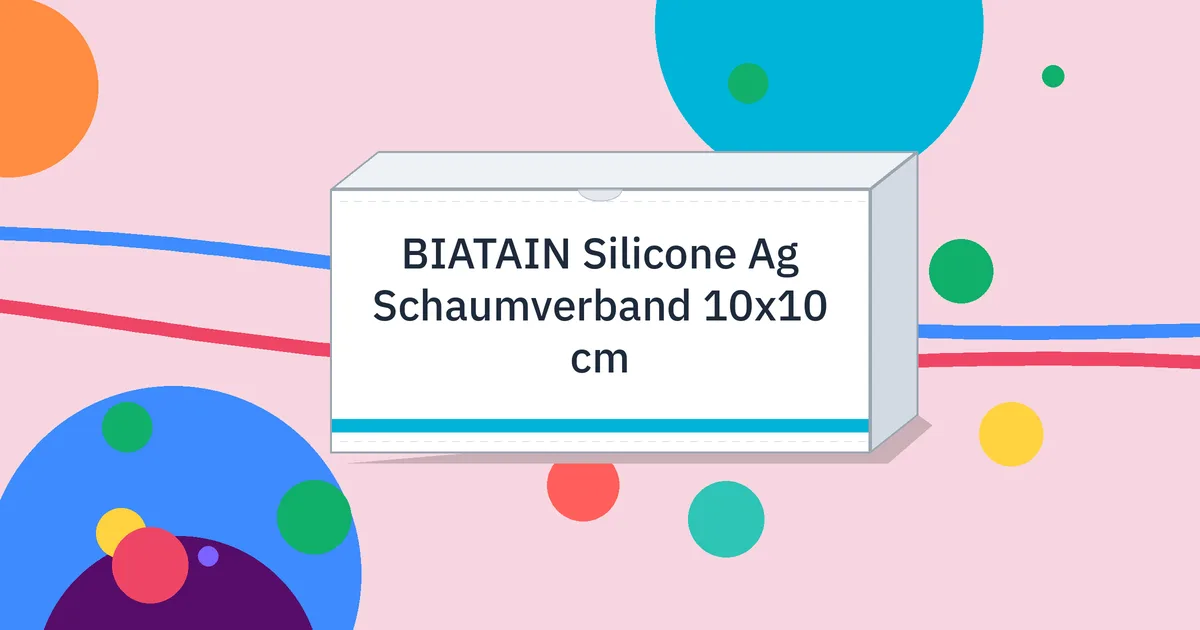 Symbolbild: Packung mit der Aufschrift BIATAIN Silicone Ag Schaumverband 10x10 cm (PZN 11093631) – Verfügbarkeit und Bezug in Apotheken in Frankfurt am Main