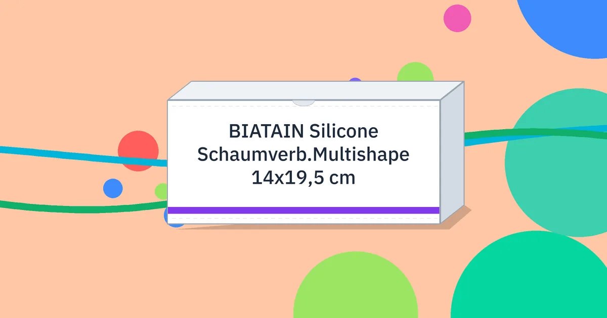 Symbolbild: Packung mit der Aufschrift BIATAIN Silicone Schaumverb.Multishape 14x19,5 cm (PZN 18776304) – Verfügbarkeit und Bezug in Apotheken in Frankfurt am Main