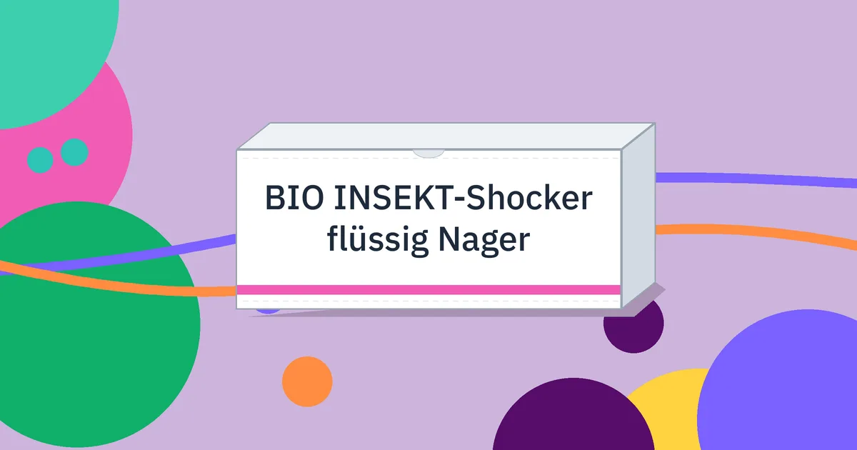 Symbolbild: Packung mit der Aufschrift BIO INSEKT-Shocker flüssig Nager (PZN 06086712) – Verfügbarkeit und Bezug in Apotheken in Frankfurt am Main