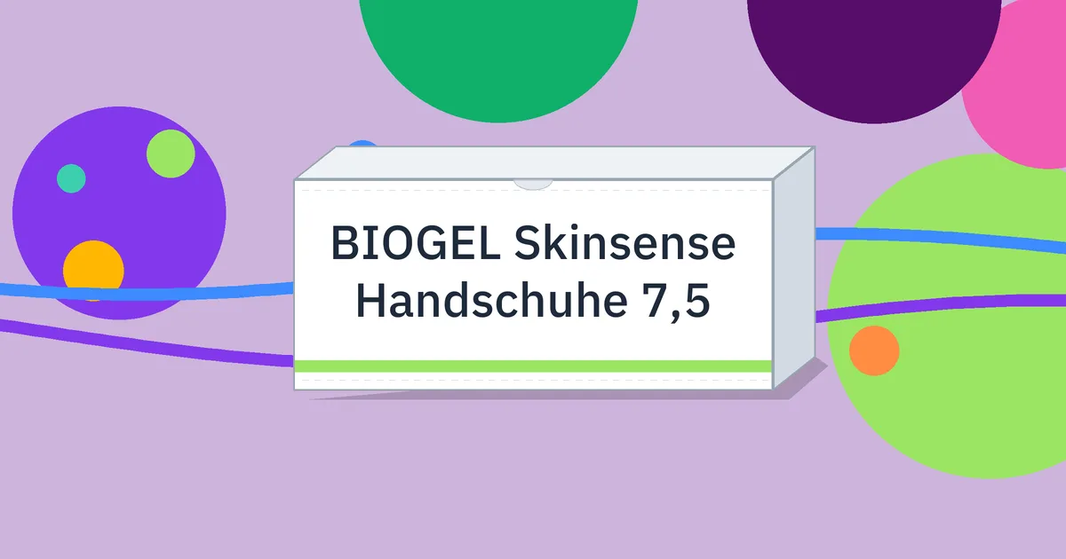 Symbolbild: Packung mit der Aufschrift BIOGEL Skinsense Handschuhe 7,5 (PZN 04702265) – Verfügbarkeit und Bezug in Apotheken in Frankfurt am Main