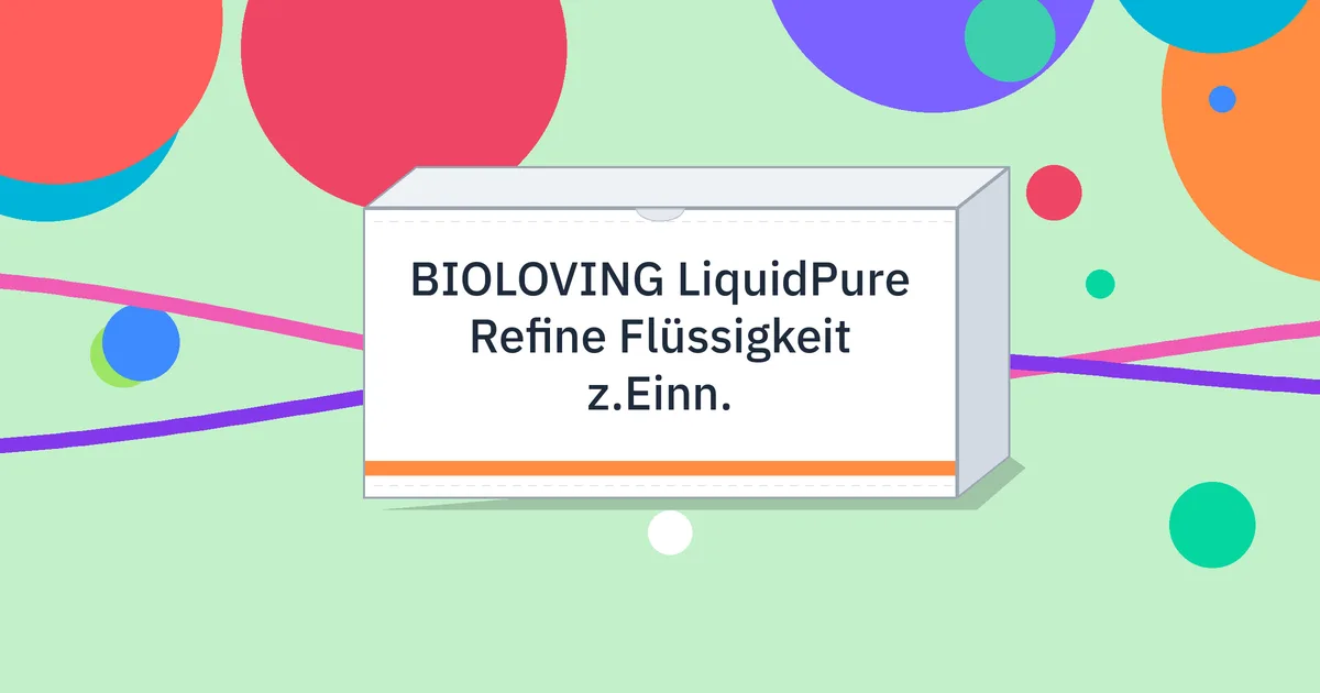 Symbolbild: Packung mit der Aufschrift BIOLOVING LiquidPure Refine Flüssigkeit z.Einn. (PZN 17670348) – Verfügbarkeit und Bezug in Apotheken in Frankfurt am Main
