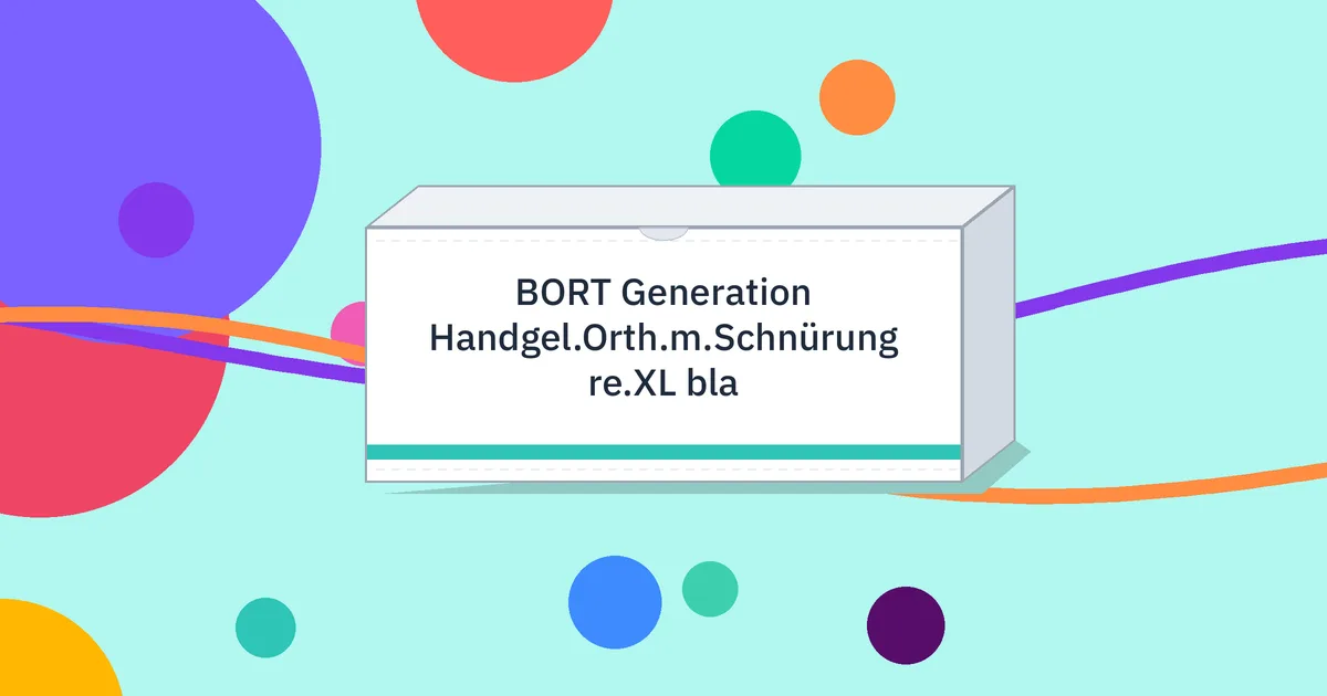 Symbolbild: Packung mit der Aufschrift BORT Generation Handgel.Orth.m.Schnürung re.XL bla (PZN 18114827) – Verfügbarkeit und Bezug in Apotheken in Frankfurt am Main