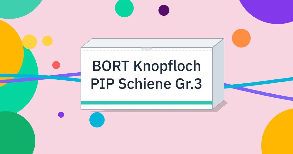 Symbolbild: Packung mit der Aufschrift BORT Knopfloch PIP Schiene Gr.3 (PZN 16847129) – Verfügbarkeit und Bezug in Apotheken in Frankfurt am Main