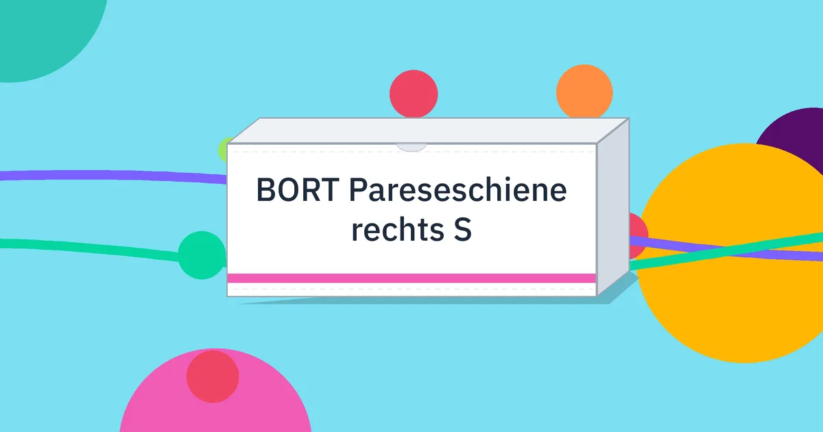 Symbolbild: Packung mit der Aufschrift BORT Pareseschiene rechts S (PZN 04384658) – Verfügbarkeit und Bezug in Apotheken in Frankfurt am Main
