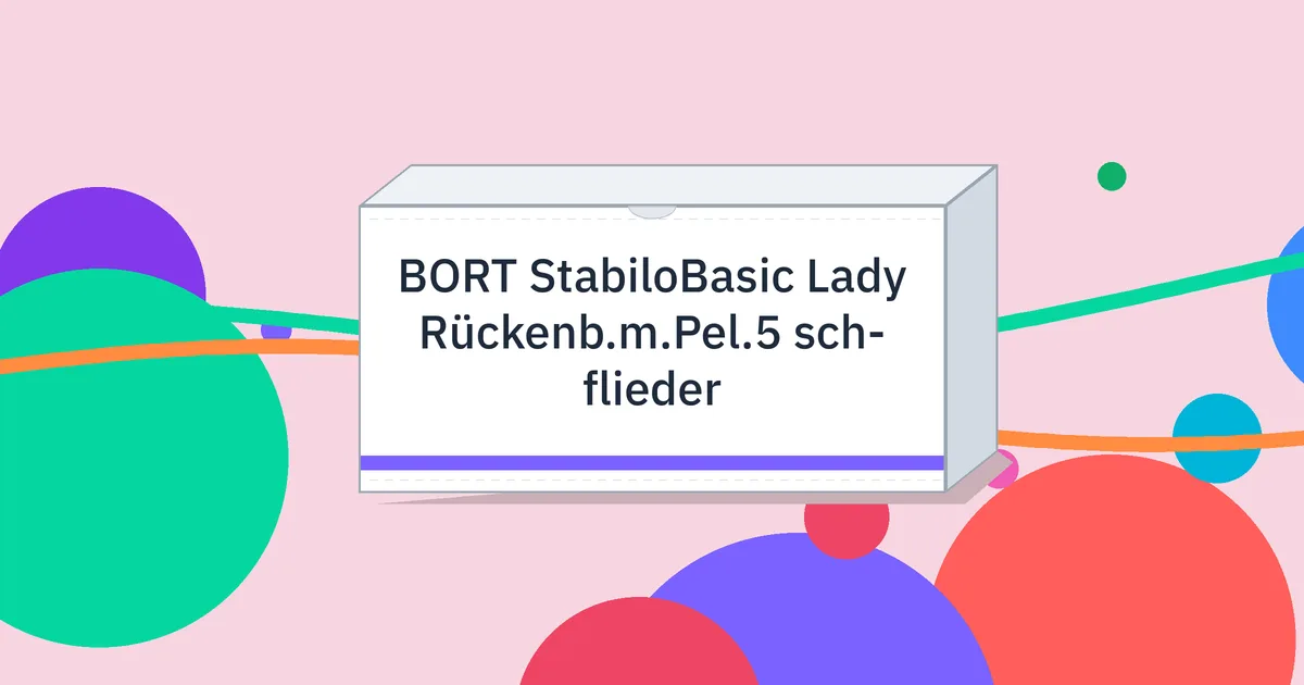 Symbolbild: Packung mit der Aufschrift BORT StabiloBasic Lady Rückenb.m.Pel.5 sch-flieder (PZN 02753146) – Verfügbarkeit und Bezug in Apotheken in Frankfurt am Main