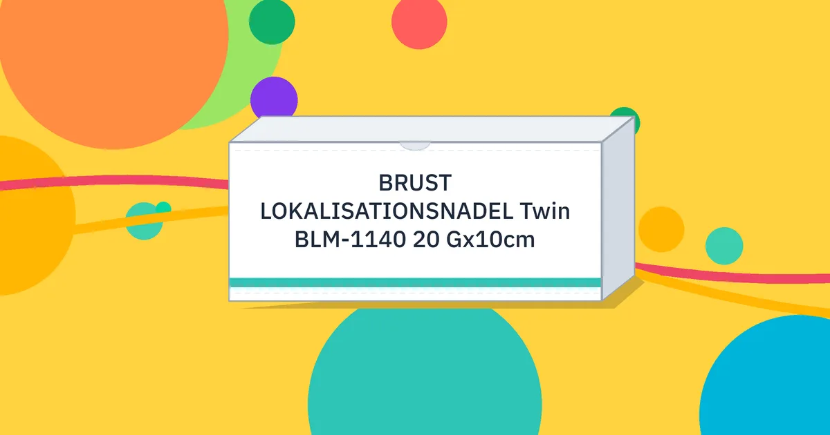 Symbolbild: Packung mit der Aufschrift BRUST LOKALISATIONSNADEL Twin BLM-1140 20 Gx10cm (PZN 16582547) – Verfügbarkeit und Bezug in Apotheken in Frankfurt am Main