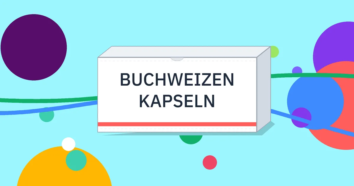 Symbolbild: Packung mit der Aufschrift BUCHWEIZEN KAPSELN (PZN 05120594) – Verfügbarkeit und Bezug in Apotheken in Frankfurt am Main