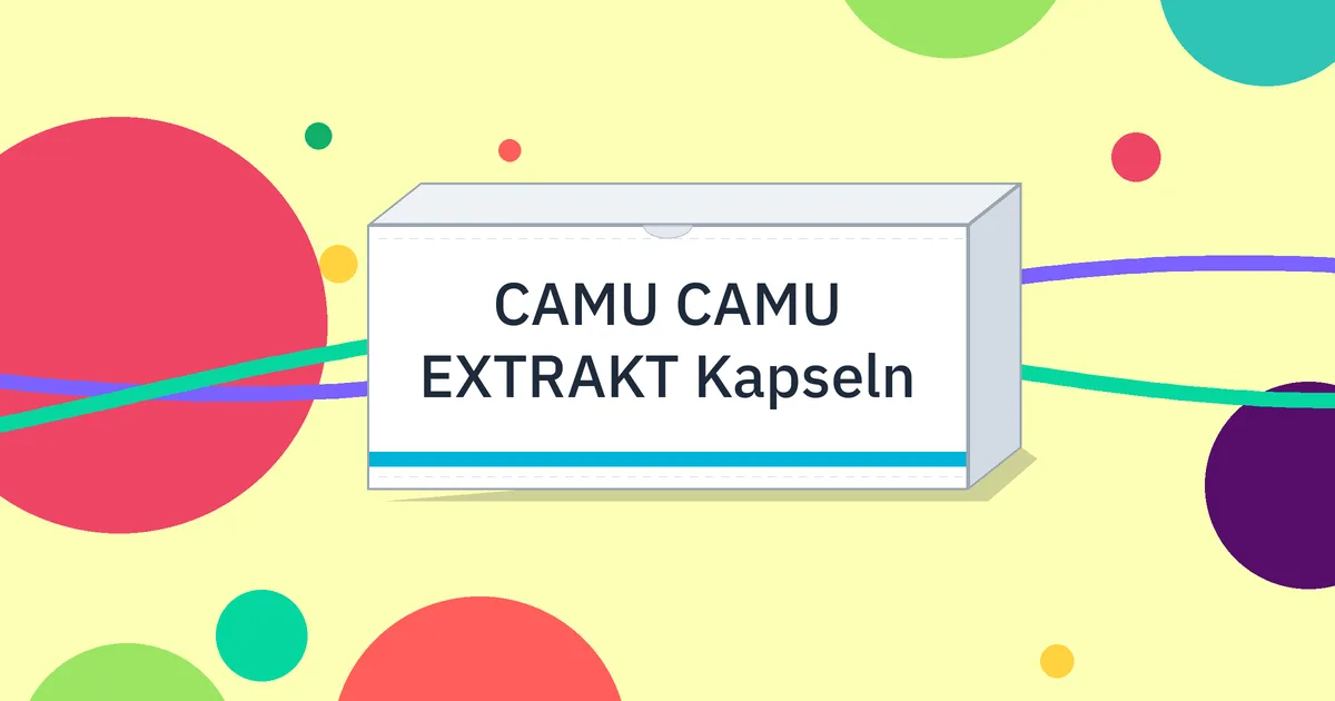 Symbolbild: Packung mit der Aufschrift CAMU CAMU EXTRAKT Kapseln (PZN 15616959) – Verfügbarkeit und Bezug in Apotheken in Frankfurt am Main