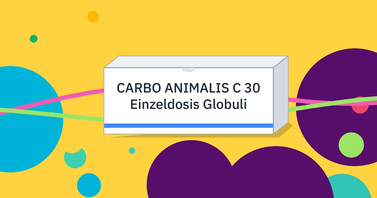 Symbolbild: Packung mit der Aufschrift CARBO ANIMALIS C 30 Einzeldosis Globuli (PZN 01930505) – Verfügbarkeit und Bezug in Apotheken in Frankfurt am Main
