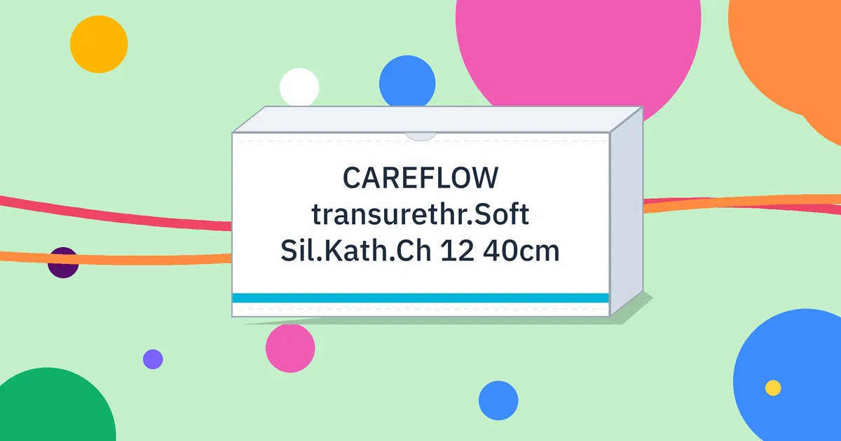 Symbolbild: Packung mit der Aufschrift CAREFLOW transurethr.Soft Sil.Kath.Ch 12 40cm (PZN 17883239) – Verfügbarkeit und Bezug in Apotheken in Frankfurt am Main