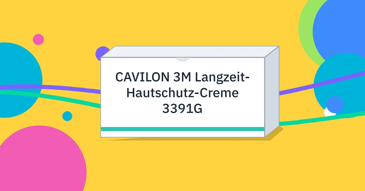 Symbolbild: Packung mit der Aufschrift CAVILON 3M Langzeit-Hautschutz-Creme 3391G (PZN 13586852) – Verfügbarkeit und Bezug in Apotheken in Frankfurt am Main