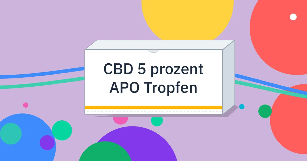 Symbolbild: Packung mit der Aufschrift CBD 5 prozent APO Tropfen (PZN 15629778) – Verfügbarkeit und Bezug in Apotheken in Frankfurt am Main