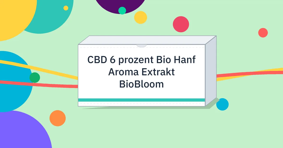 Symbolbild: Packung mit der Aufschrift CBD 6 prozent Bio Hanf Aroma Extrakt BioBloom (PZN 16871719) – Verfügbarkeit und Bezug in Apotheken in Frankfurt am Main