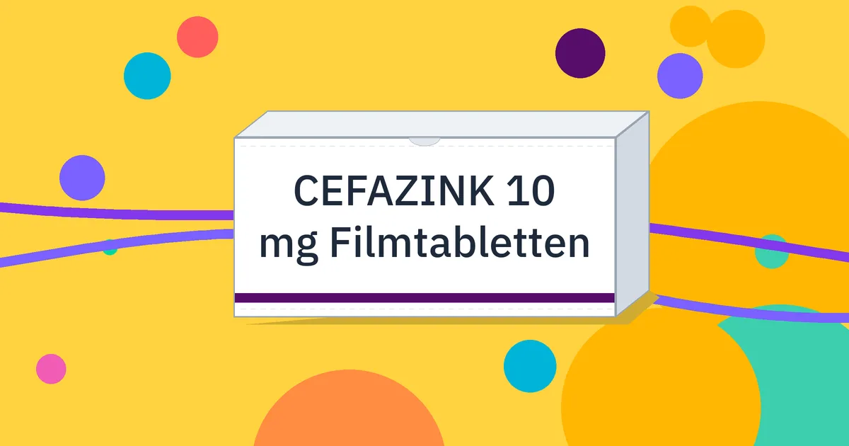 Symbolbild: Packung mit der Aufschrift CEFAZINK 10 mg Filmtabletten (PZN 02252734) – Verfügbarkeit und Bezug in Apotheken in Frankfurt am Main
