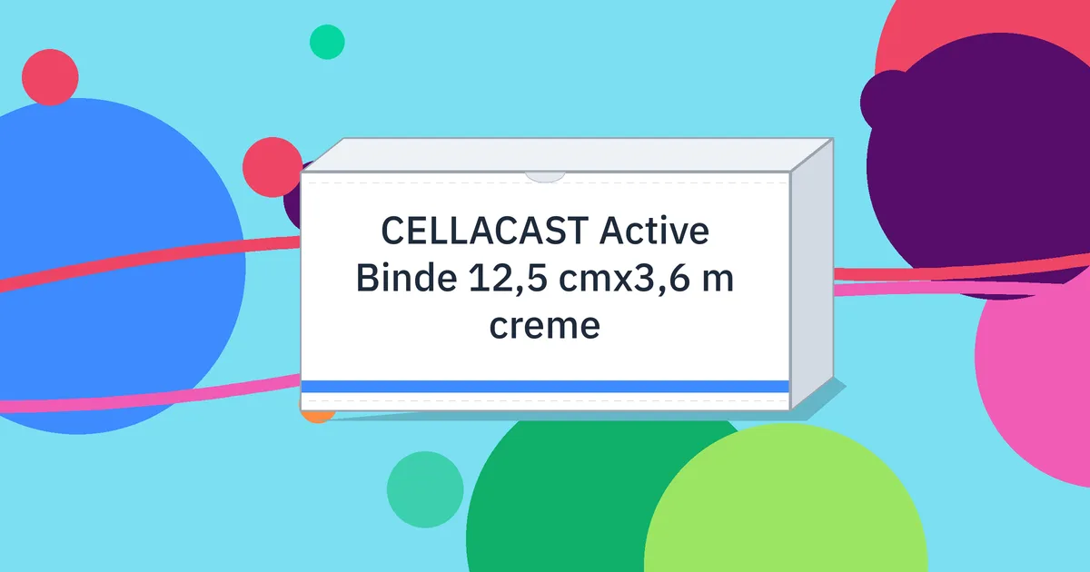 Symbolbild: Packung mit der Aufschrift CELLACAST Active Binde 12,5 cmx3,6 m creme (PZN 14251697) – Verfügbarkeit und Bezug in Apotheken in Frankfurt am Main