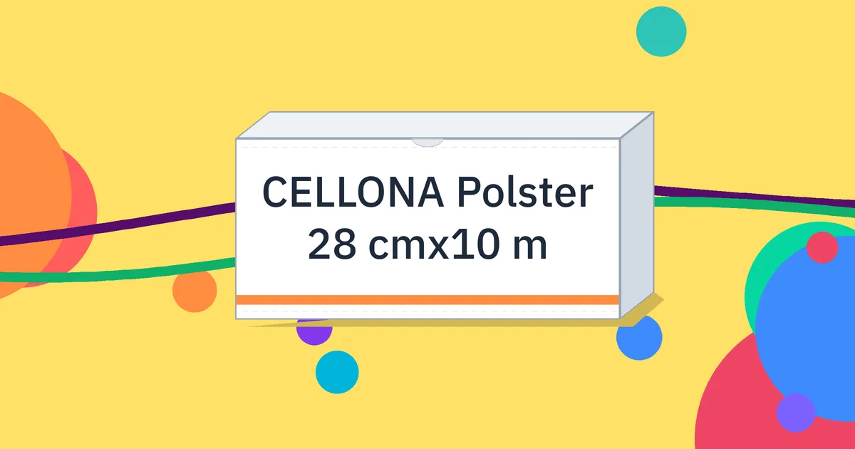 Symbolbild: Packung mit der Aufschrift CELLONA Polster 28 cmx10 m (PZN 08426365) – Verfügbarkeit und Bezug in Apotheken in Frankfurt am Main