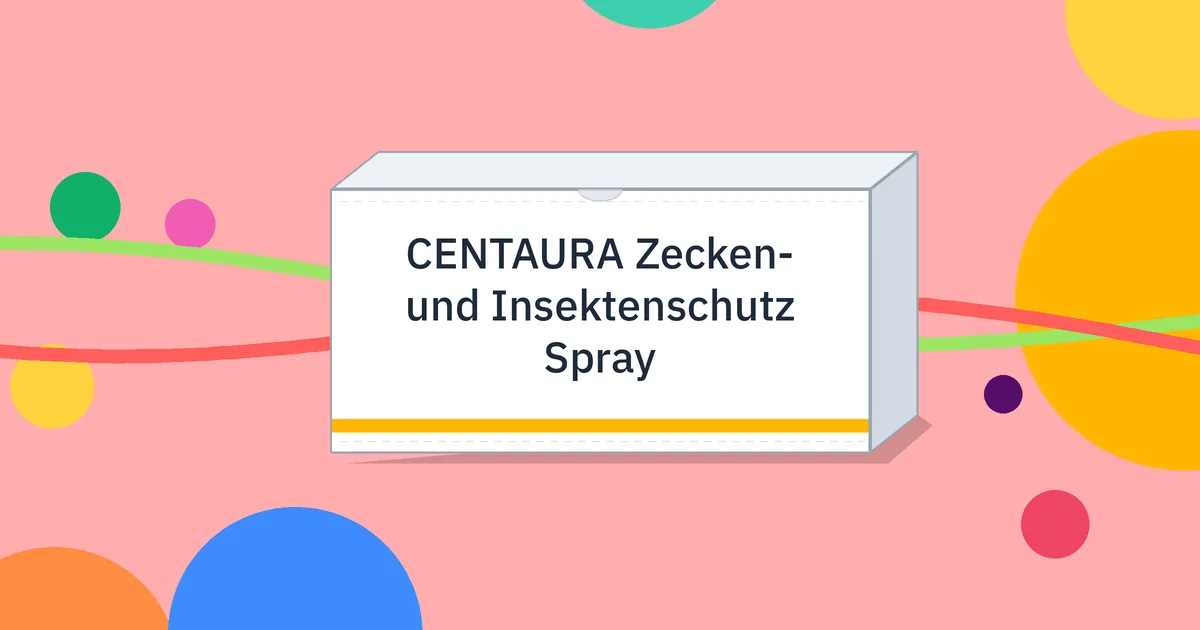 Symbolbild: Packung mit der Aufschrift CENTAURA Zecken- und Insektenschutz Spray (PZN 08590952) – Verfügbarkeit und Bezug in Apotheken in Frankfurt am Main