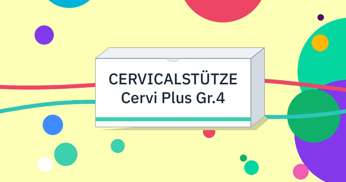 Symbolbild: Packung mit der Aufschrift CERVICALSTÜTZE Cervi Plus Gr.4 (PZN 02885681) – Verfügbarkeit und Bezug in Apotheken in Frankfurt am Main