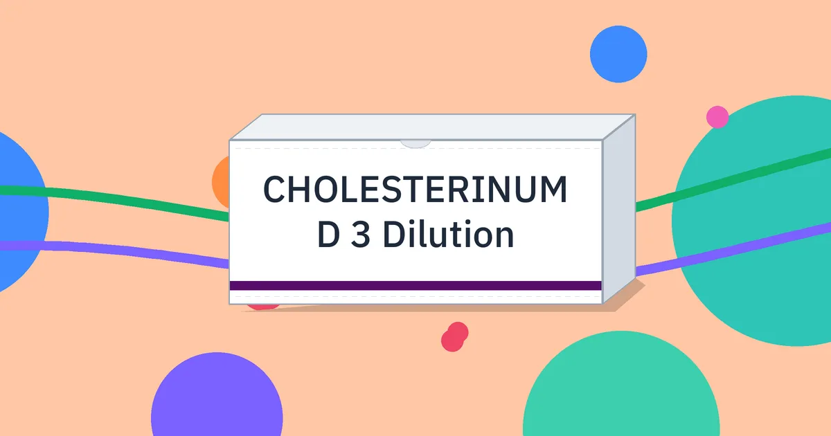 Symbolbild: Packung mit der Aufschrift CHOLESTERINUM D 3 Dilution (PZN 02112619) – Verfügbarkeit und Bezug in Apotheken in Frankfurt am Main