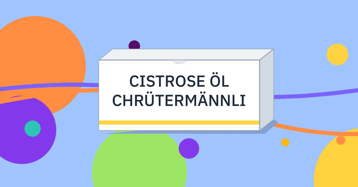 Symbolbild: Packung mit der Aufschrift CISTROSE ÖL CHRÜTERMÄNNLI (PZN 07196495) – Verfügbarkeit und Bezug in Apotheken in Frankfurt am Main