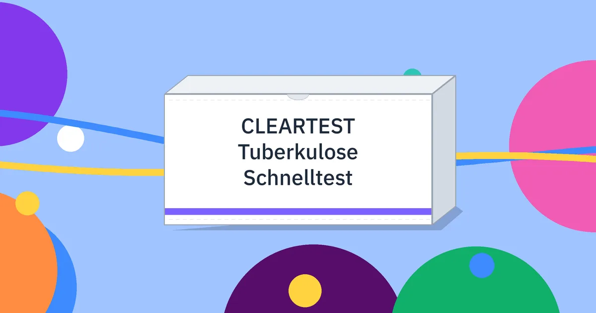 Symbolbild: Packung mit der Aufschrift CLEARTEST Tuberkulose Schnelltest (PZN 13228940) – Verfügbarkeit und Bezug in Apotheken in Frankfurt am Main