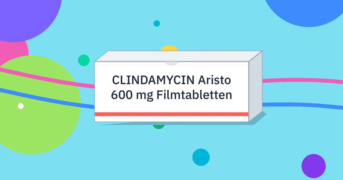 Symbolbild: Packung mit der Aufschrift CLINDAMYCIN Aristo 600 mg Filmtabletten (PZN 00141522) – Verfügbarkeit und Bezug in Apotheken in Frankfurt am Main