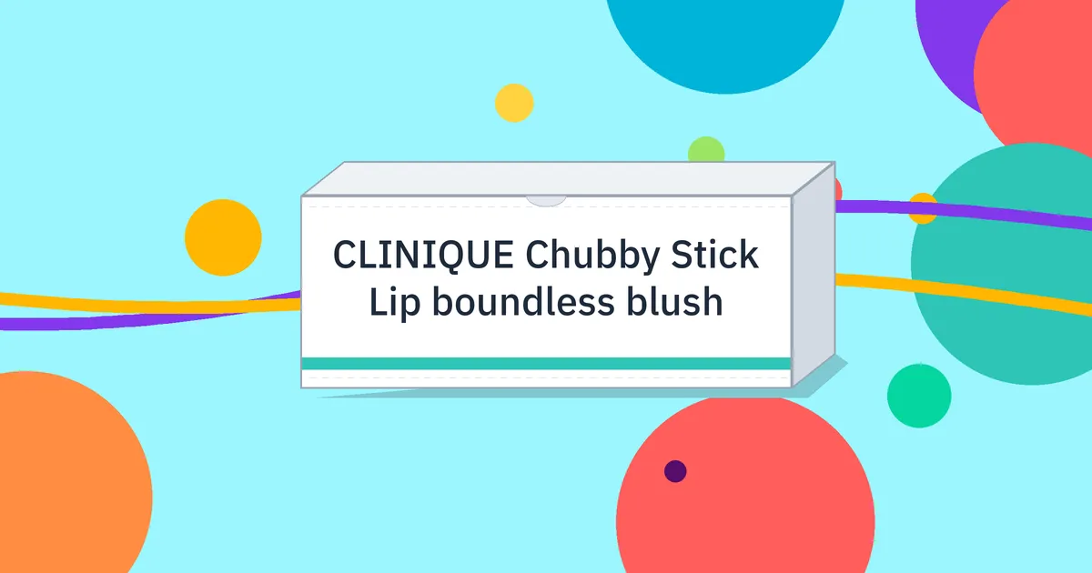 Symbolbild: Packung mit der Aufschrift CLINIQUE Chubby Stick Lip boundless blush (PZN 20573583) – Verfügbarkeit und Bezug in Apotheken in Frankfurt am Main