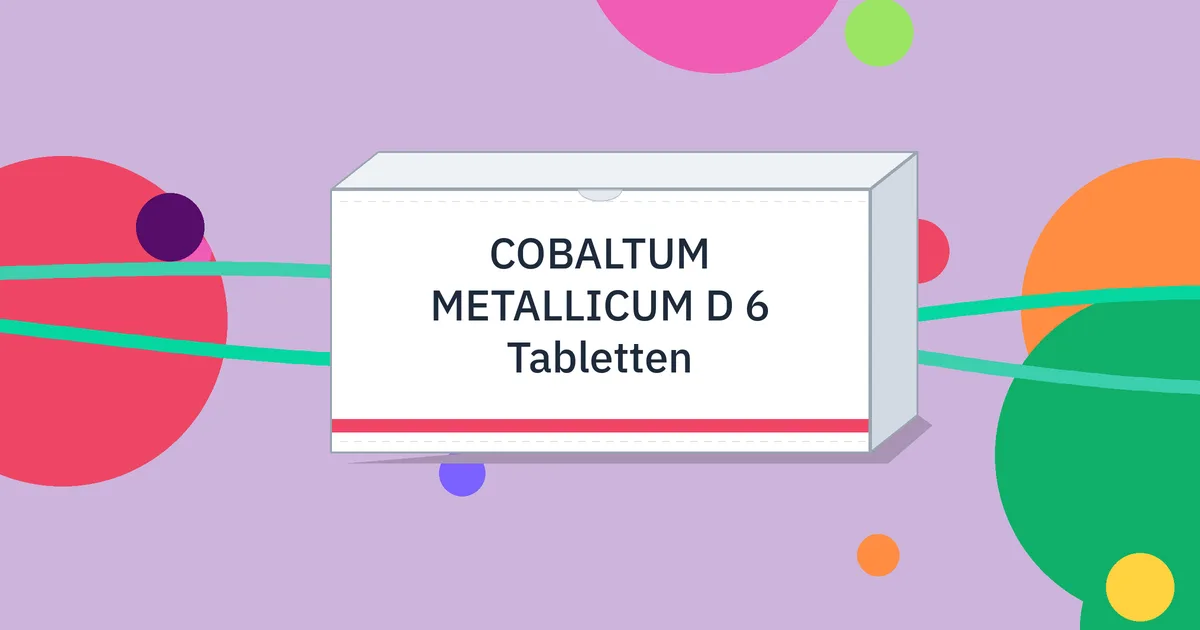 Symbolbild: Packung mit der Aufschrift COBALTUM METALLICUM D 6 Tabletten (PZN 02628613) – Verfügbarkeit und Bezug in Apotheken in Frankfurt am Main
