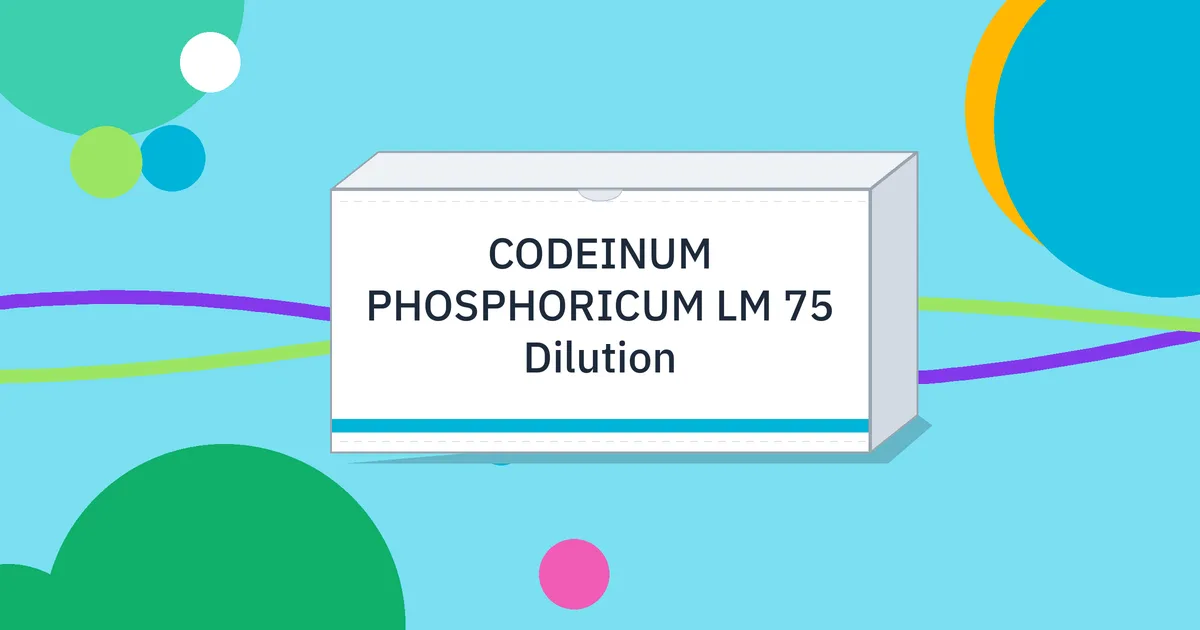 Symbolbild: Packung mit der Aufschrift CODEINUM PHOSPHORICUM LM 75 Dilution (PZN 12830221) – Verfügbarkeit und Bezug in Apotheken in Frankfurt am Main