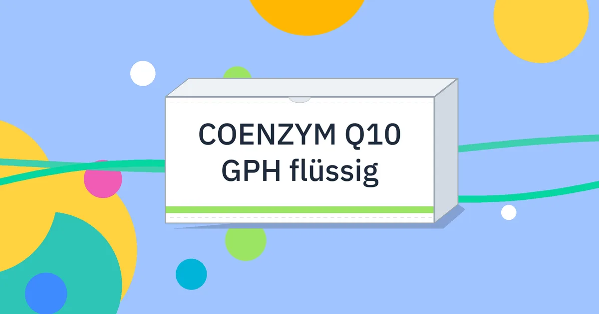 Symbolbild: Packung mit der Aufschrift COENZYM Q10 GPH flüssig (PZN 03378331) – Verfügbarkeit und Bezug in Apotheken in Frankfurt am Main